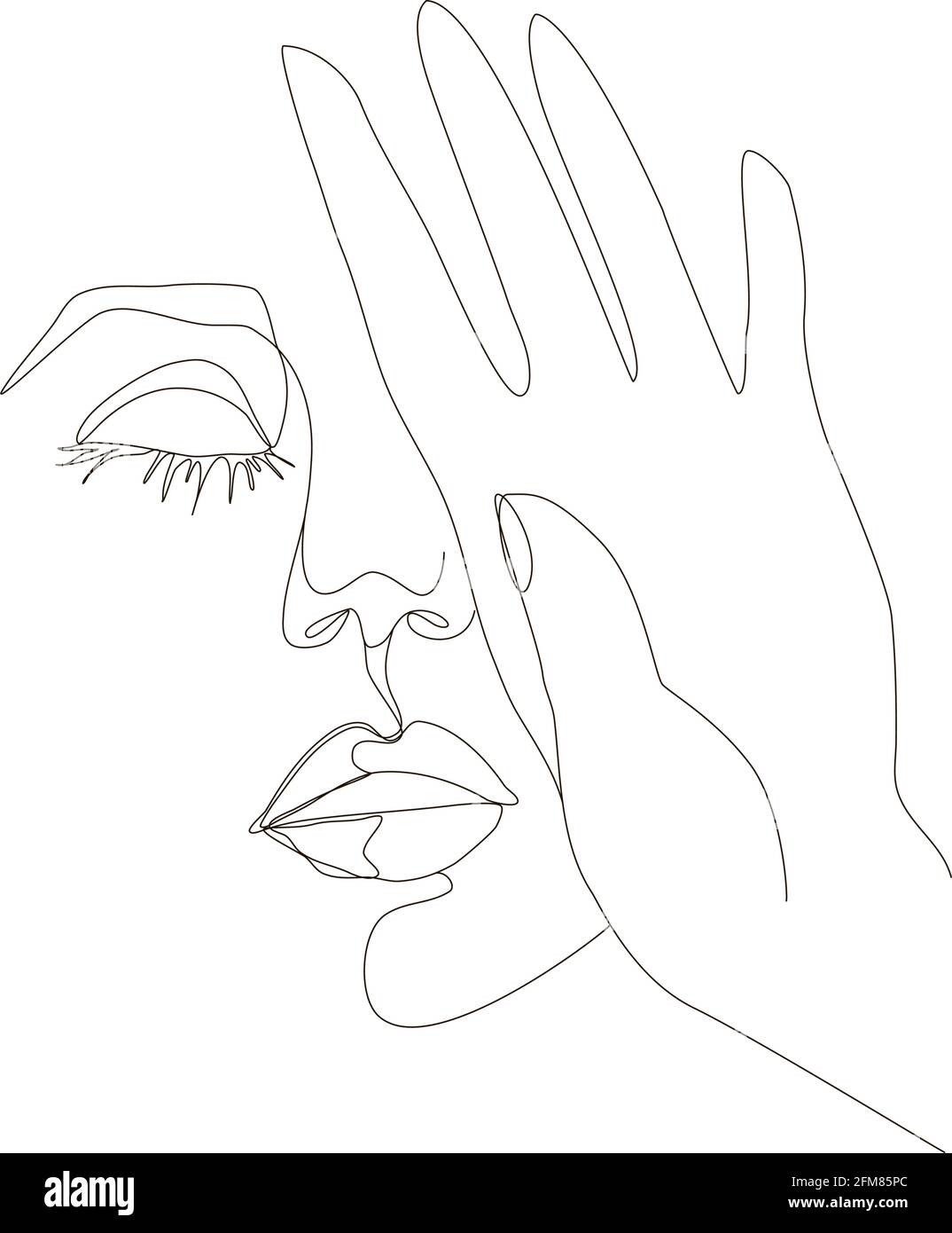 Portrait pretty lady in Stock Vector Images - Alamy