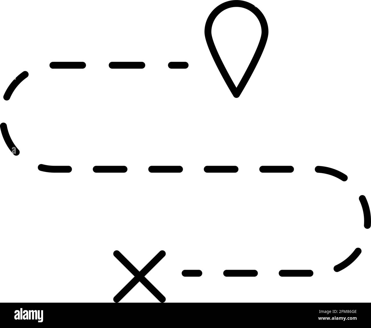 Route map thin line icon Stock Vector Image & Art - Alamy