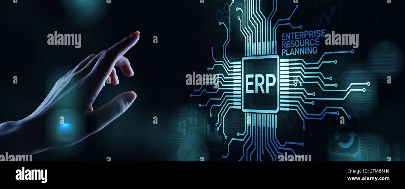 ERP - Enterprise resource planning business and modern technology ...