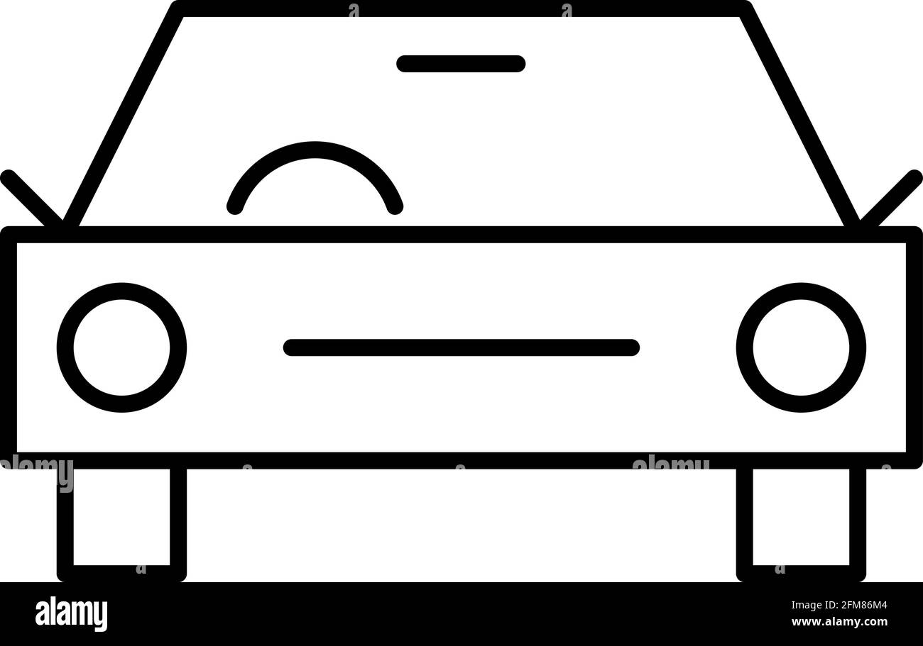 Car front view thin line icon Stock Vector Image & Art - Alamy