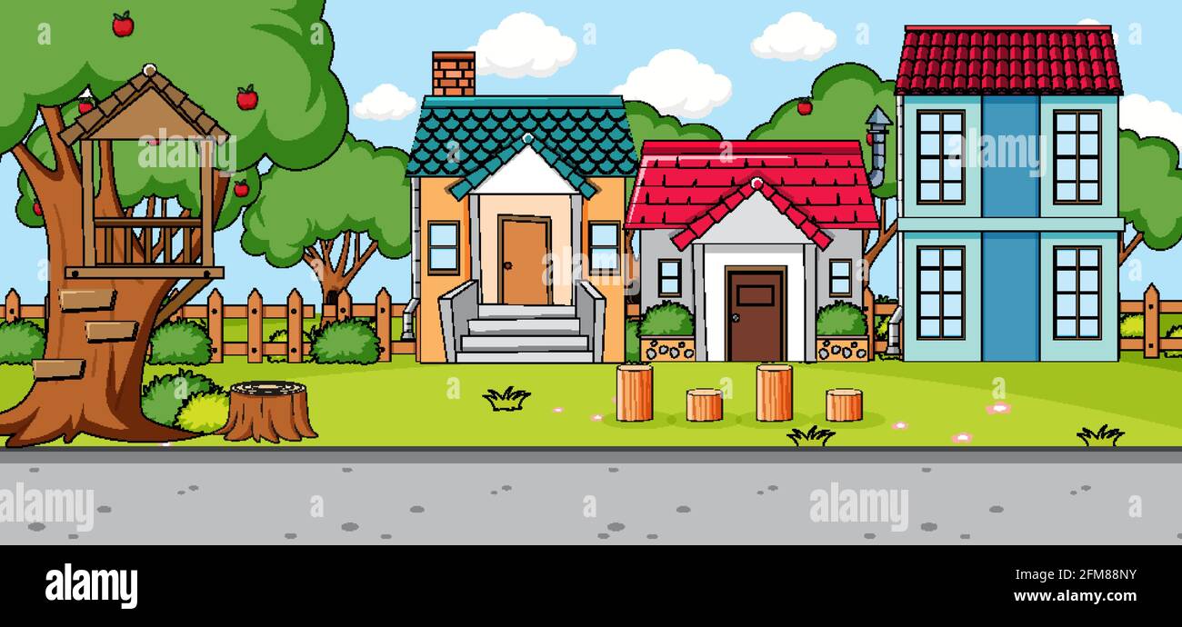Outside front of houses Stock Vector Images - Alamy