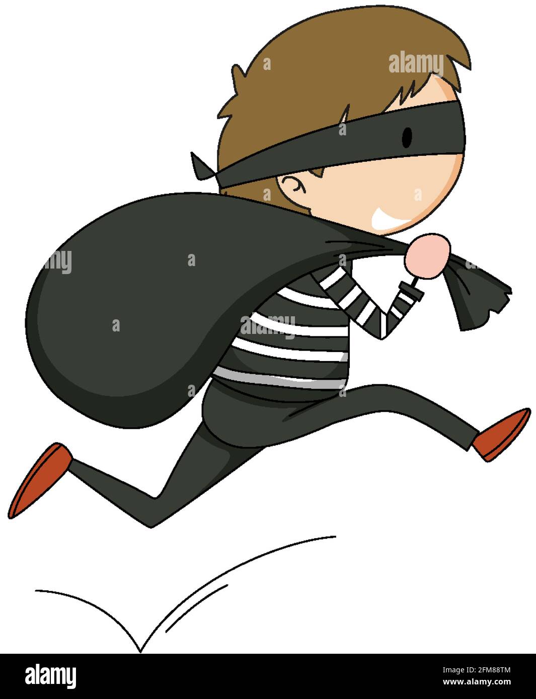 A thief doodle cartoon character isolated illustration Stock Vector ...