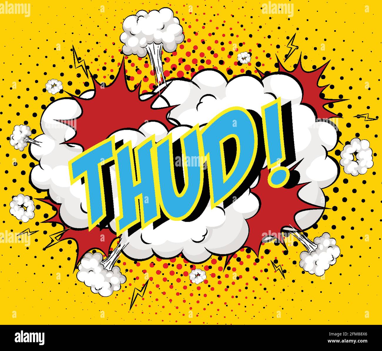 Word Thud on comic cloud explosion background illustration Stock Vector ...