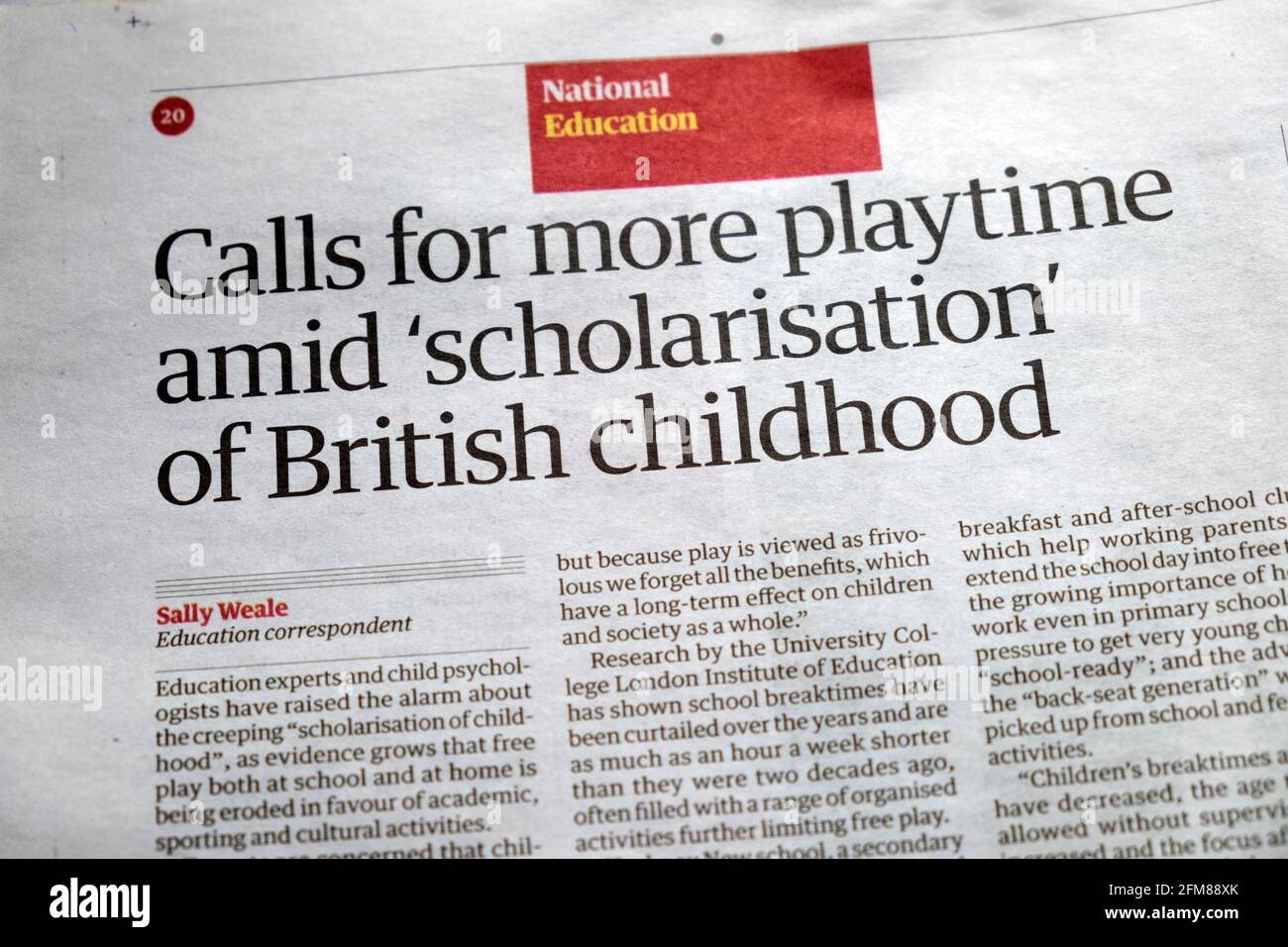 "Calls for more playtime amid 'scholarisation' of British childhood ...