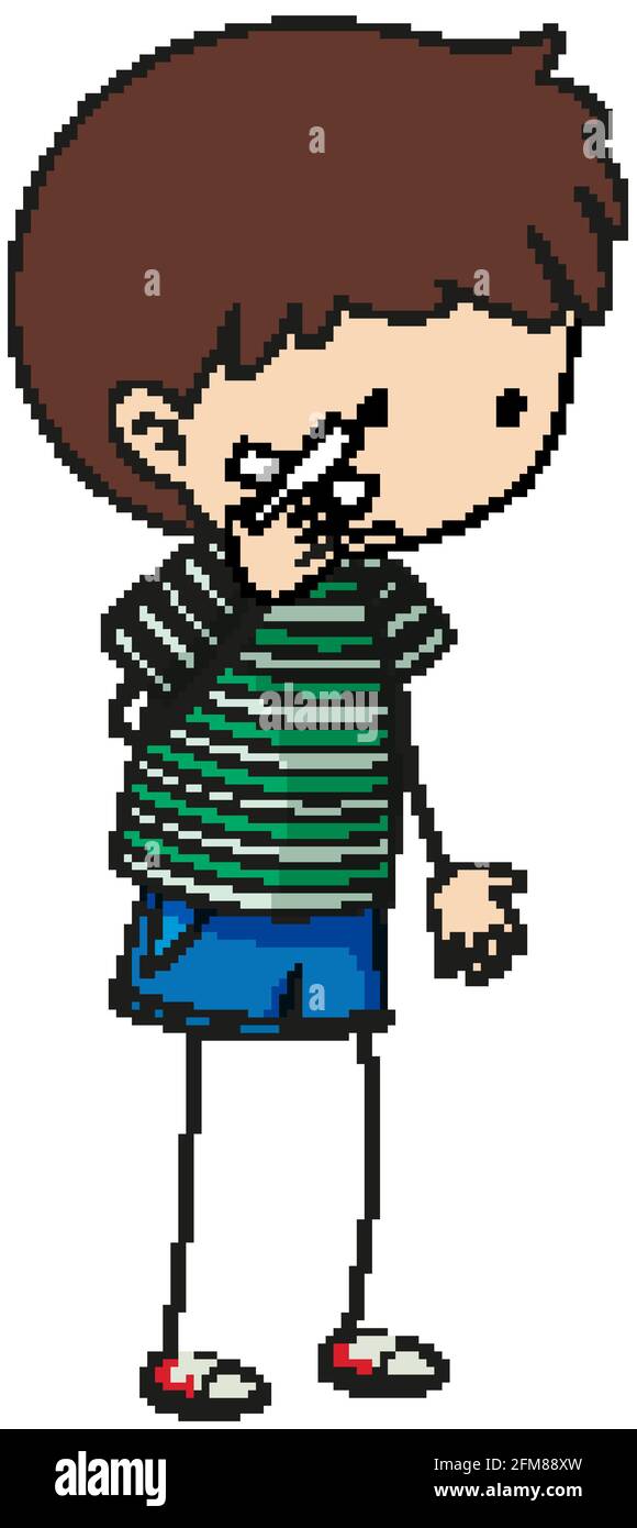 Doodle cartoon character of a boy having toothache illustration Stock ...