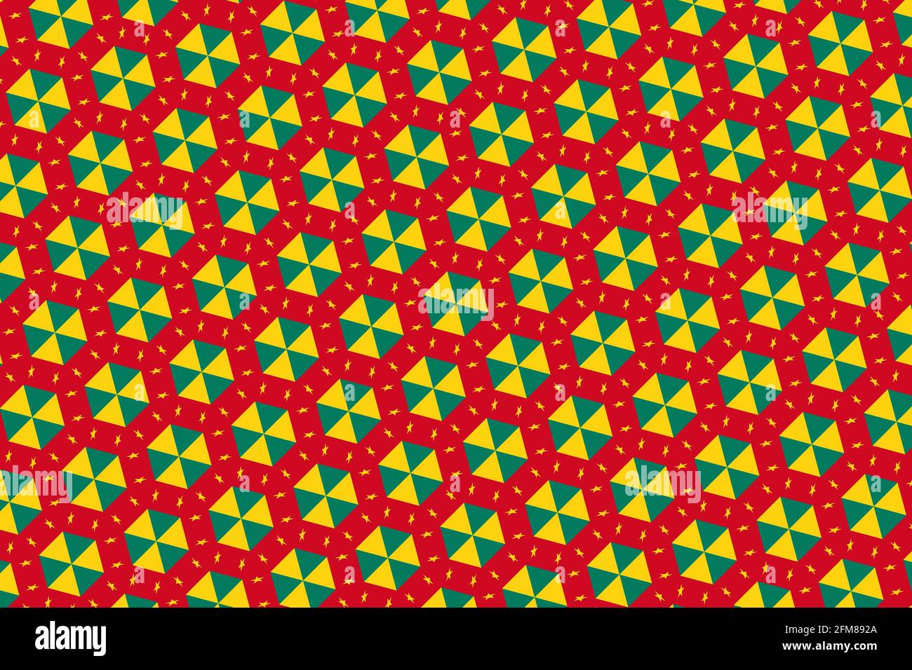 Simple geometric pattern in the colors of the national flag of Cameroon ...