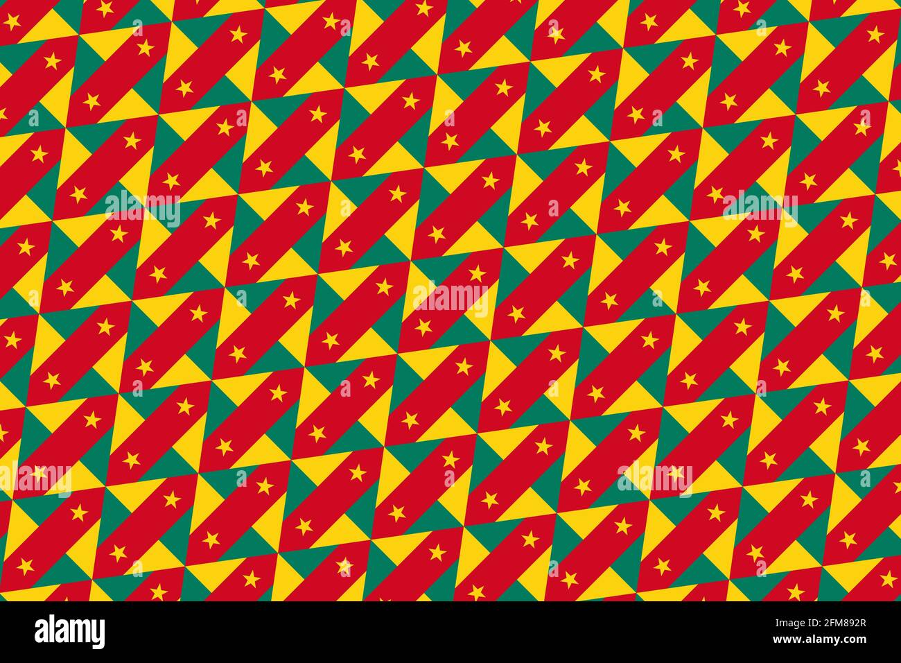 Simple geometric pattern in the colors of the national flag of Cameroon ...