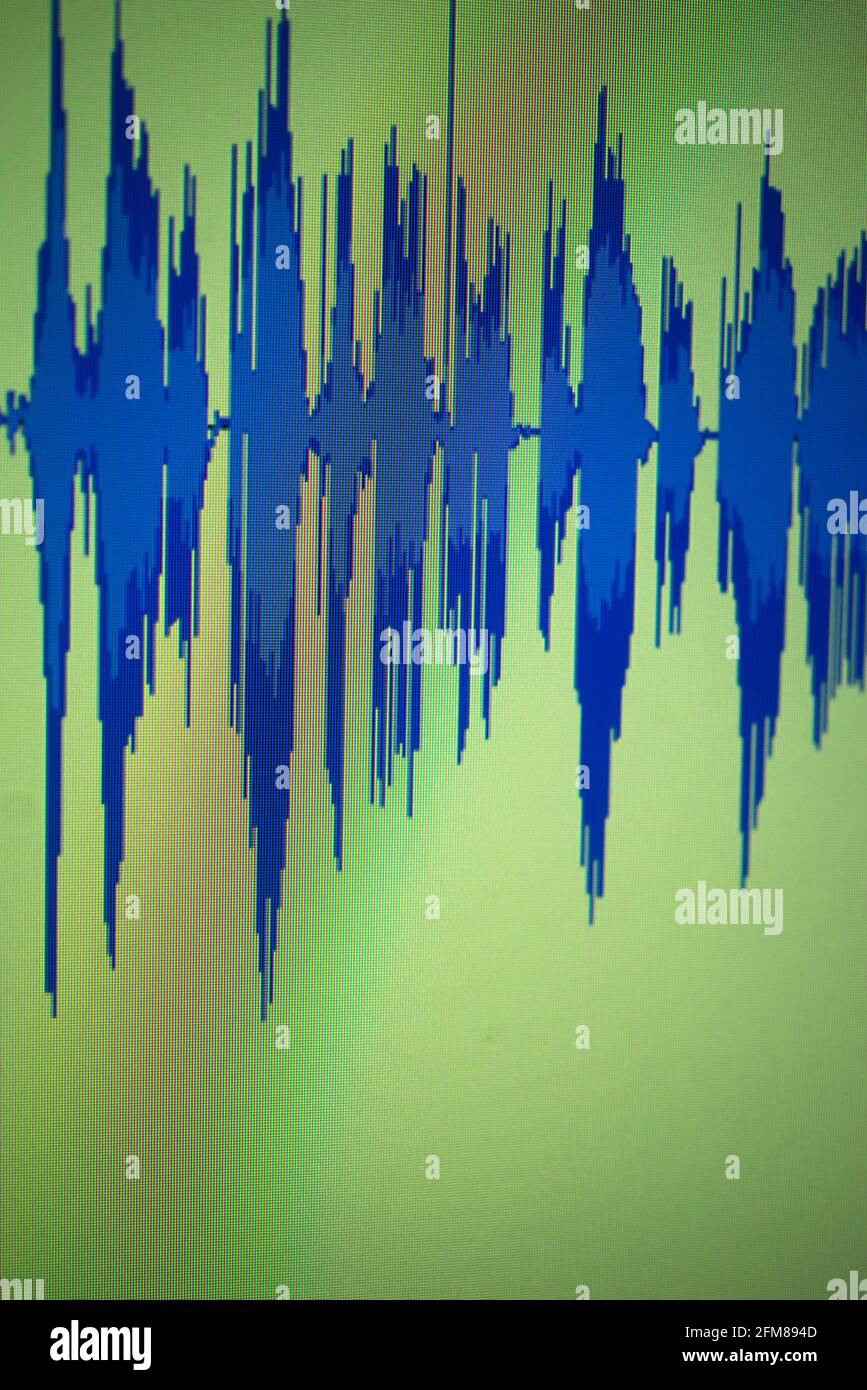 Voiceover studio voice actor dialogue recording audio sound wave on ...