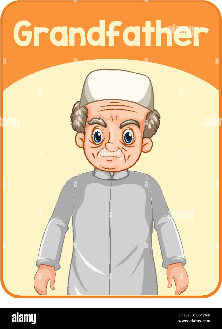 Educational English word card of grandfather illustration Stock Vector ...
