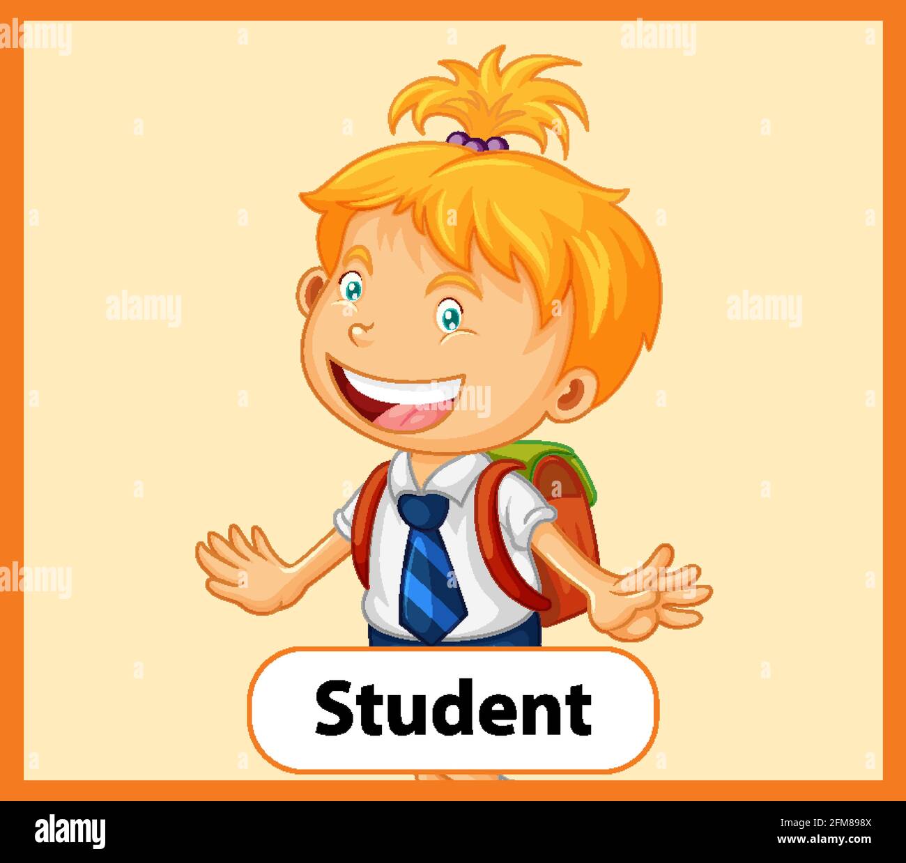 Educational English word card of student illustration Stock Vector ...
