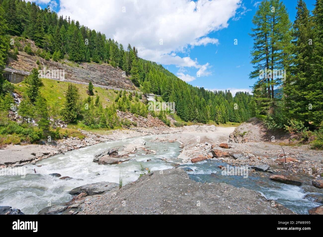Small stream flows into the Plima River, Martell Valley (Martelltal ...