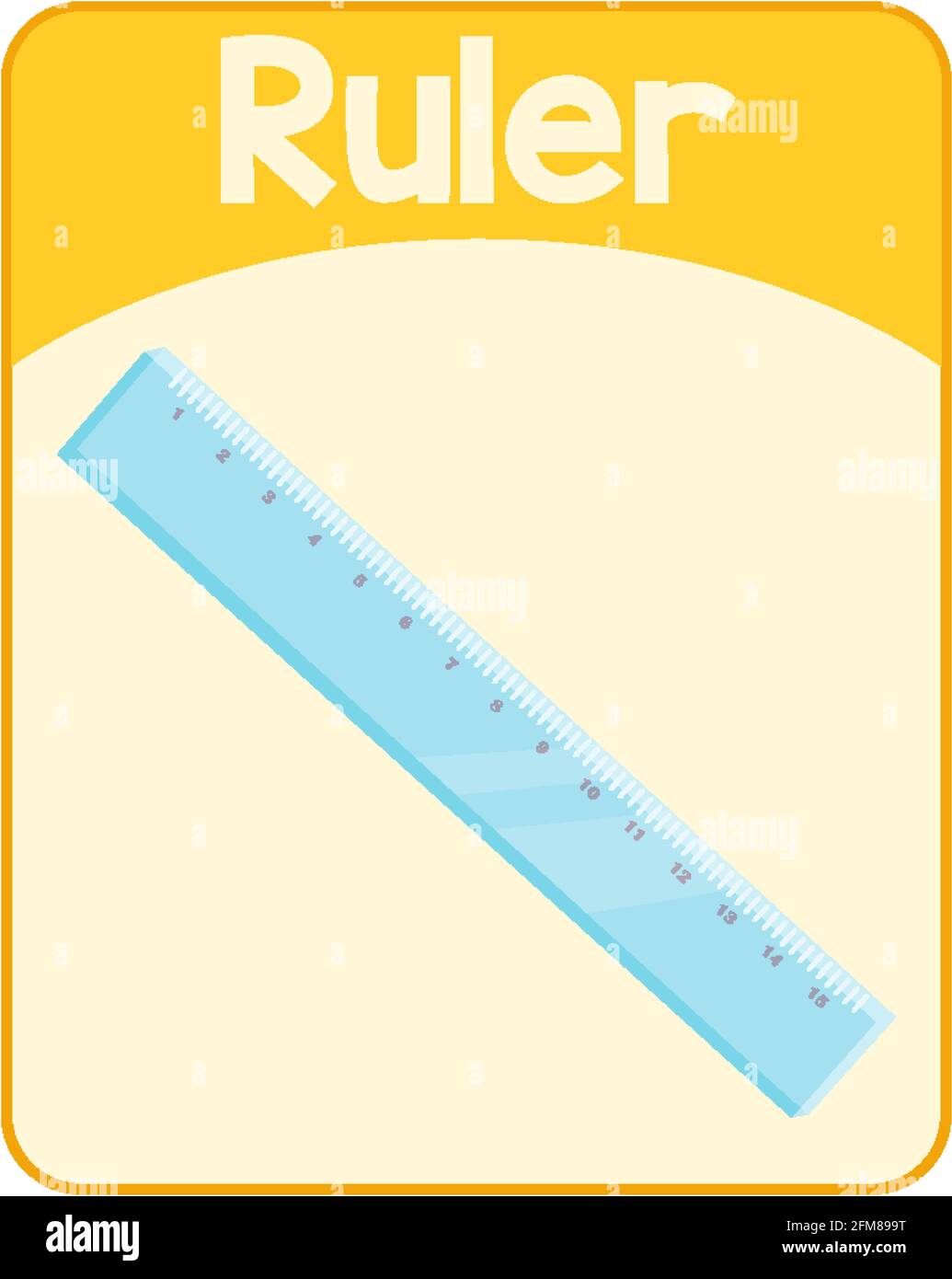 Educational English word card of ruler illustration Stock Vector Image ...