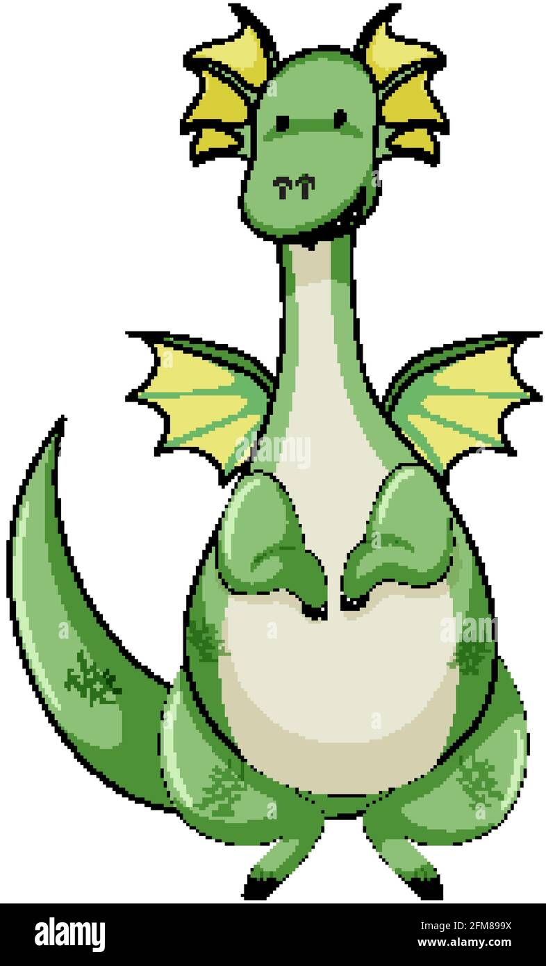 Simple cartoon character of green dragon isolated illustration Stock ...