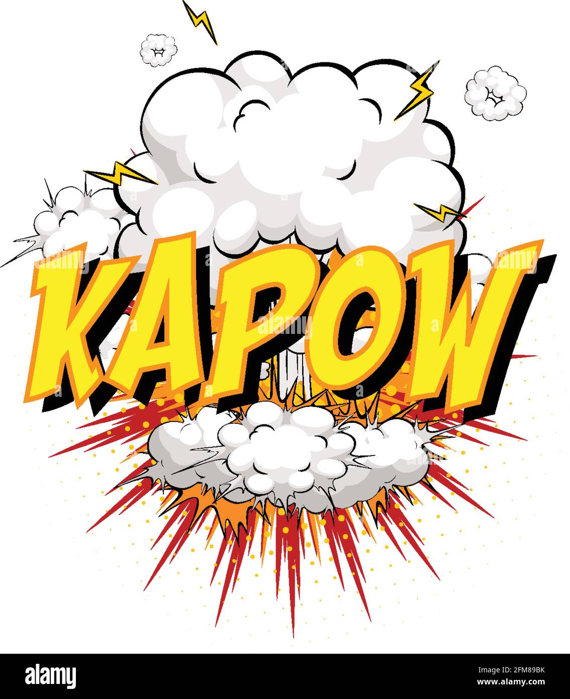 Word Kapow on comic cloud explosion background illustration Stock ...