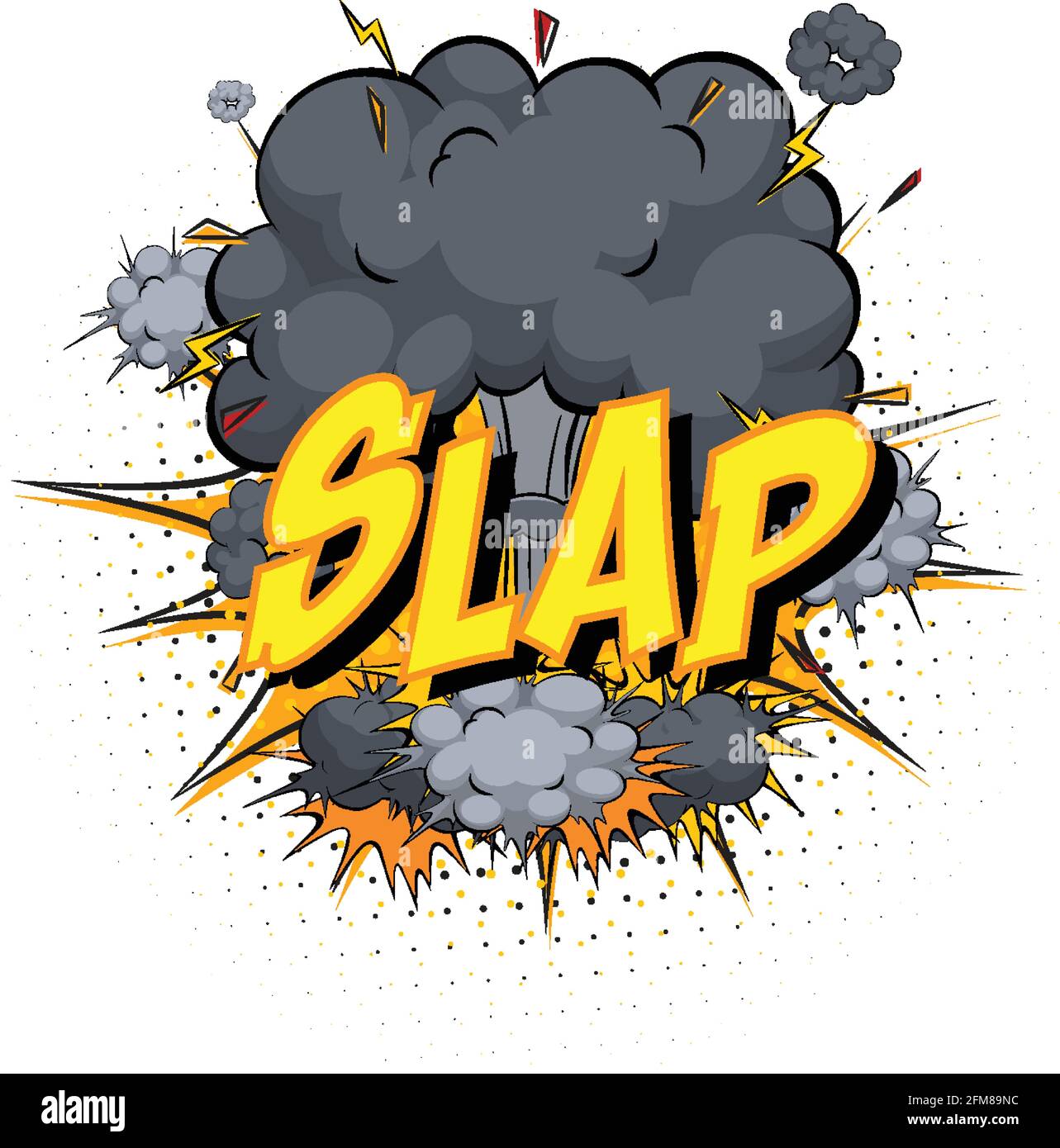 Word Slap on comic cloud explosion background illustration Stock Vector ...