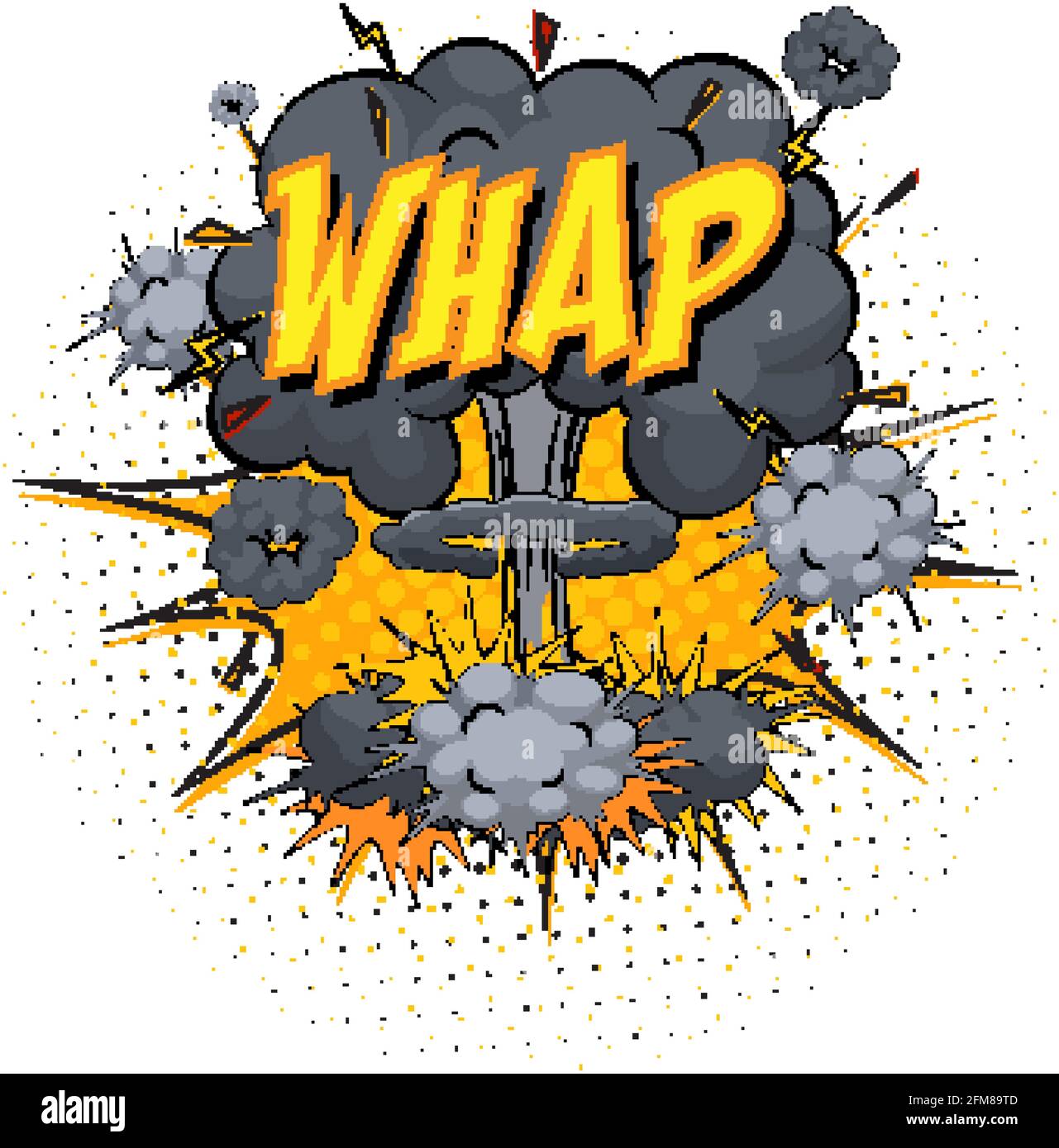 WHAP text on comic cloud explosion isolated on white background ...