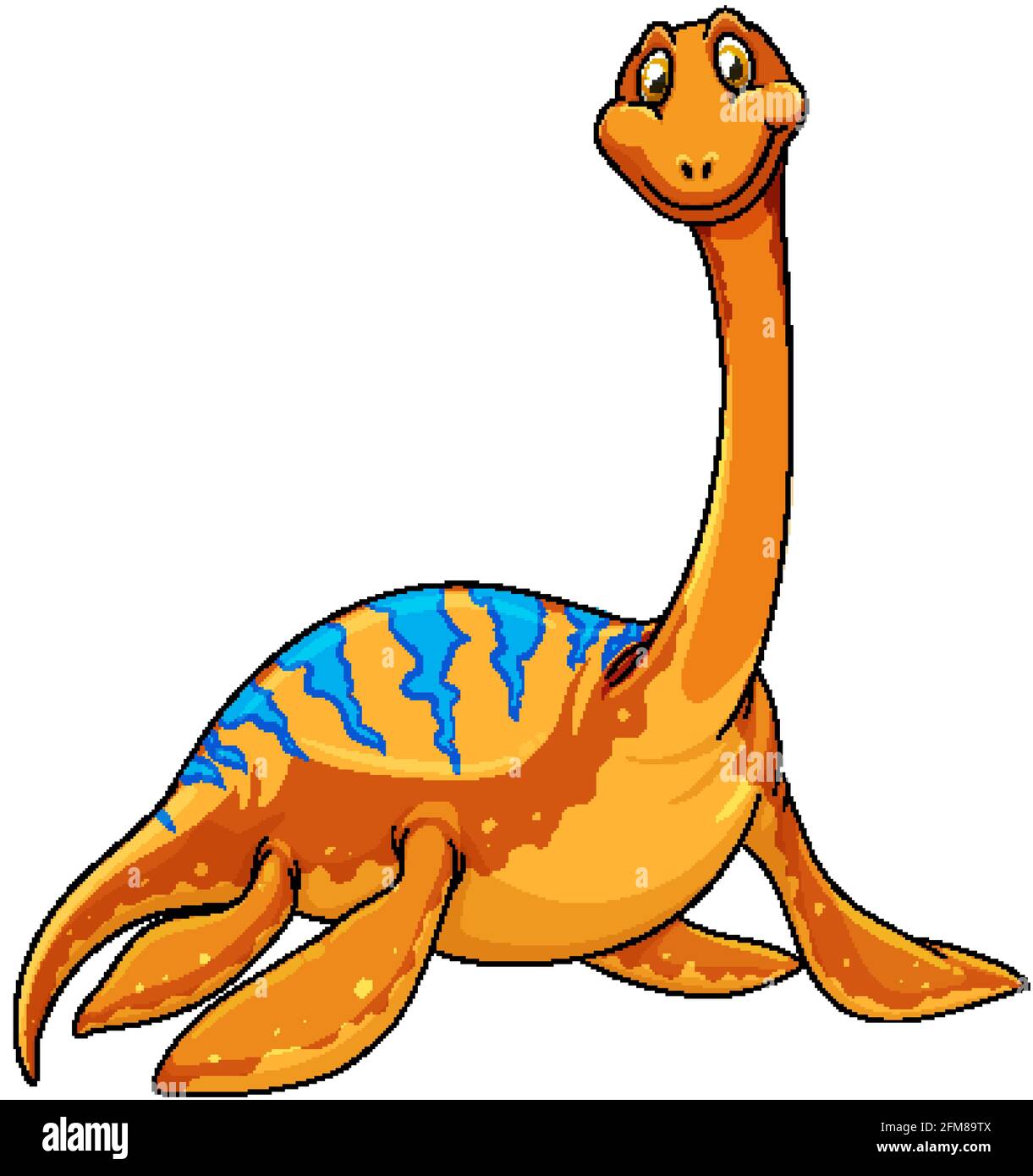 A pliosaurus dinosaur cartoon character illustration Stock Vector Image ...