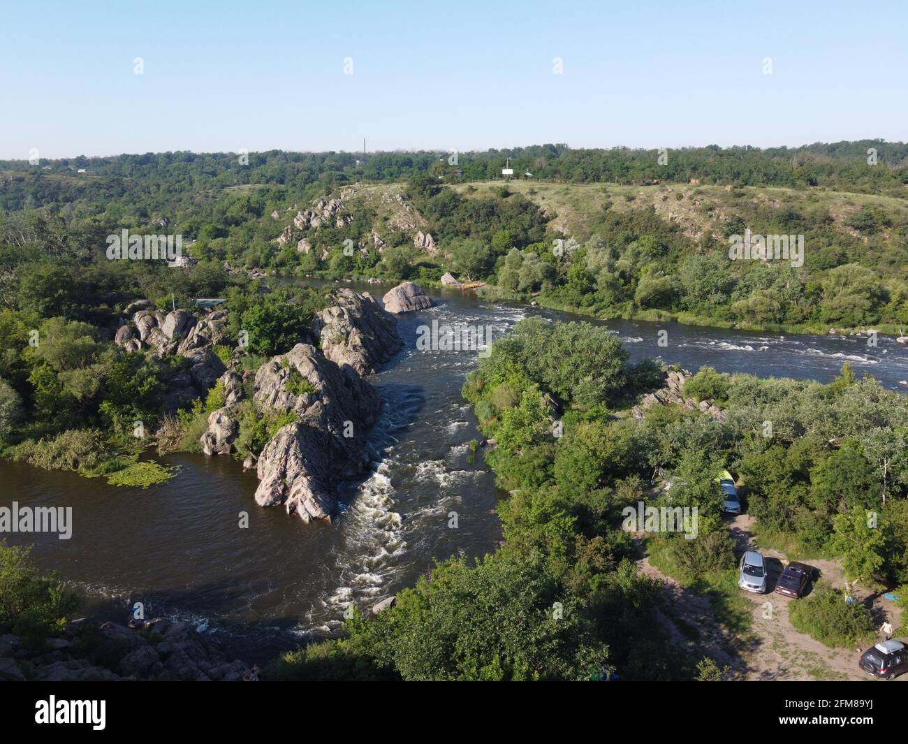 A bend of the Southern Bug river called Integral from a bird's eye view ...