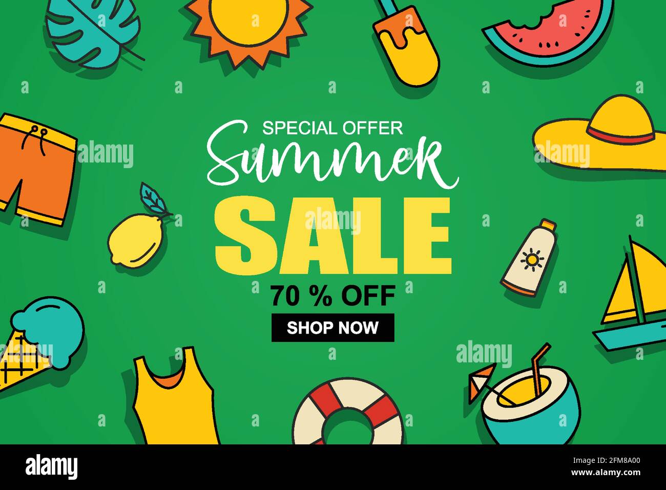 Summer sale banner cover template background. Summer discount special ...