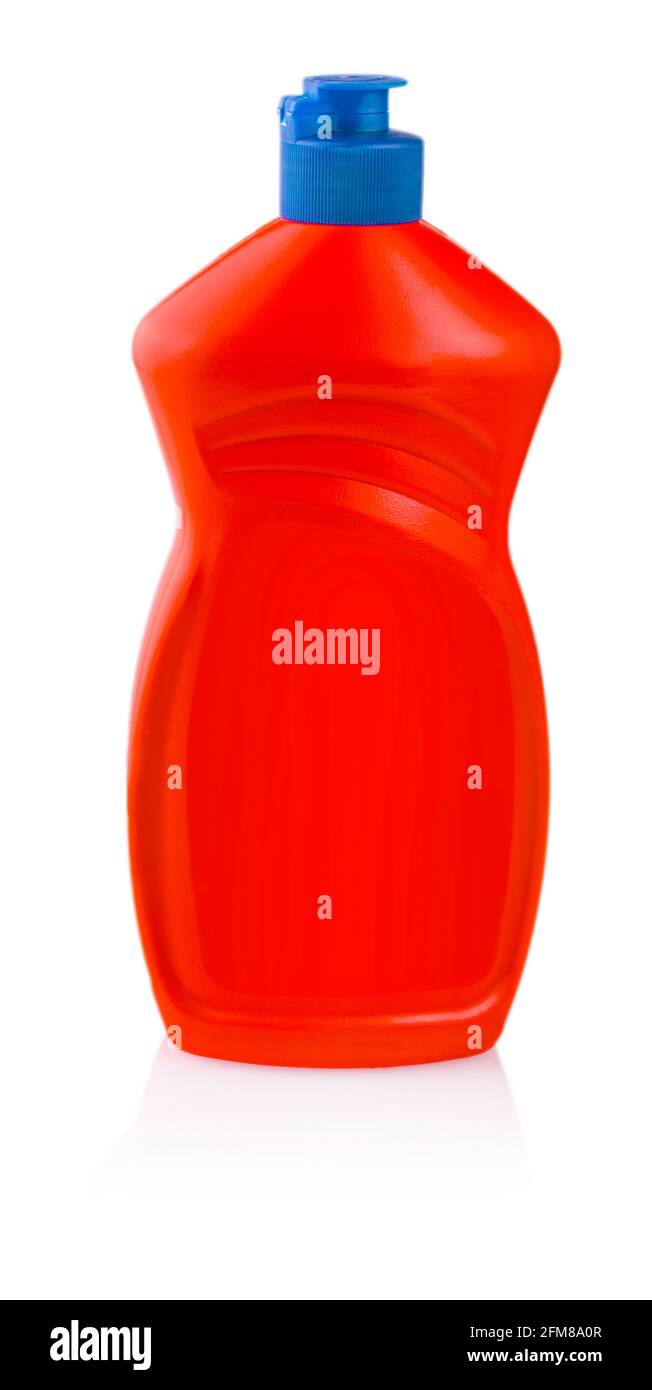 red plastic container isolated on white background Stock Photo - Alamy