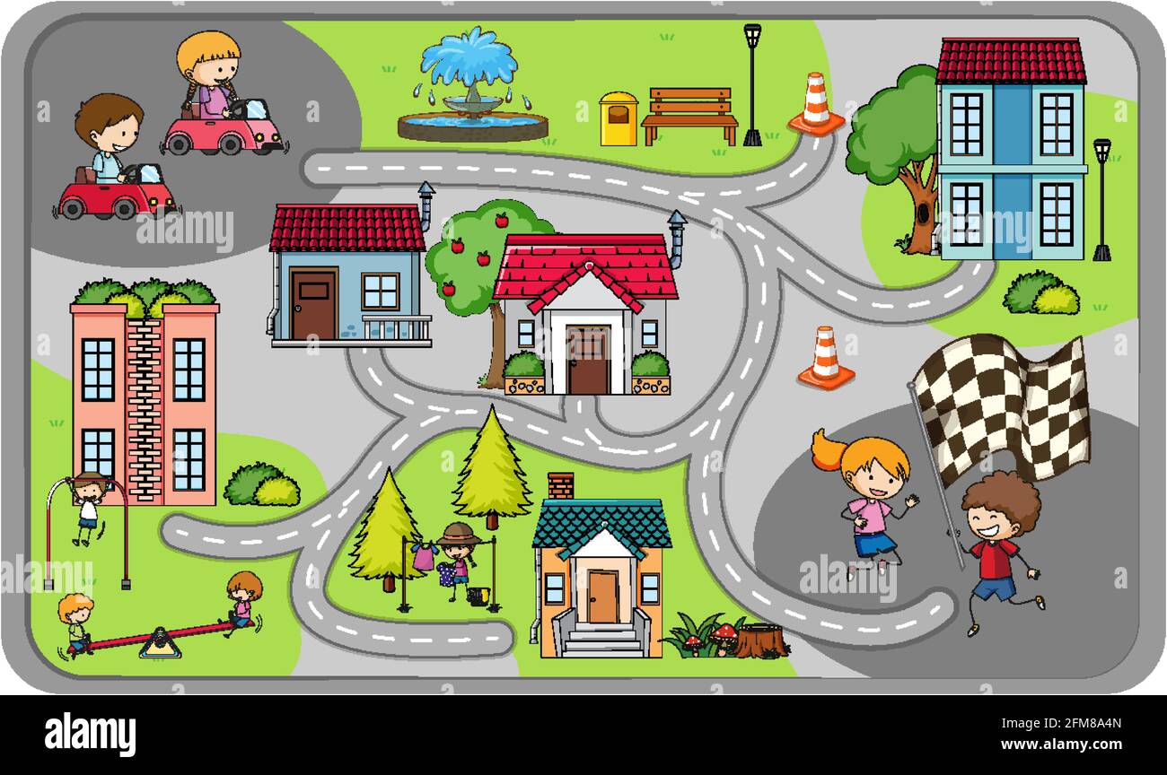 Cute cartoon maze game template illustration Stock Vector Image & Art ...