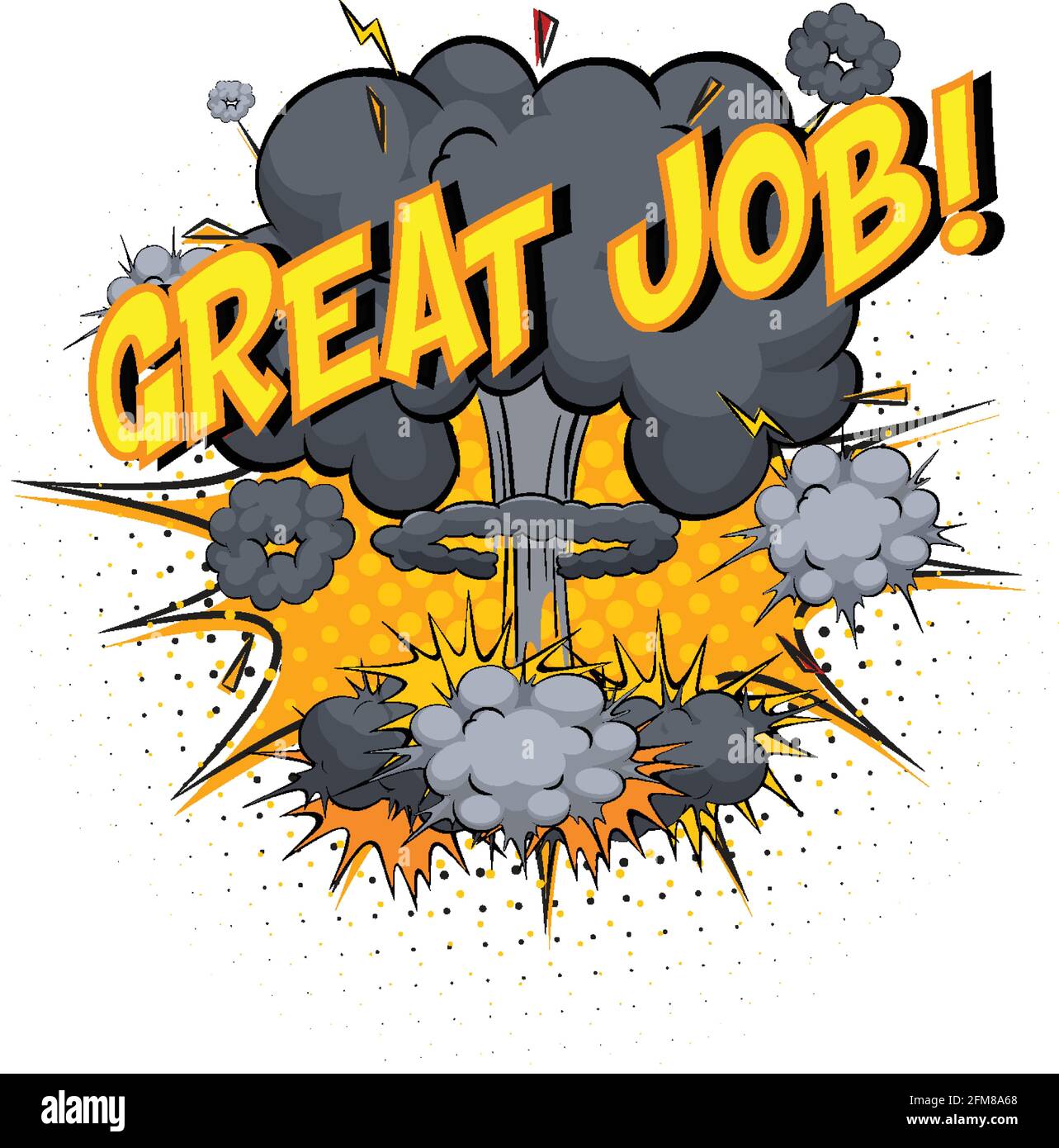 Word Great Job on comic cloud explosion background illustration Stock ...