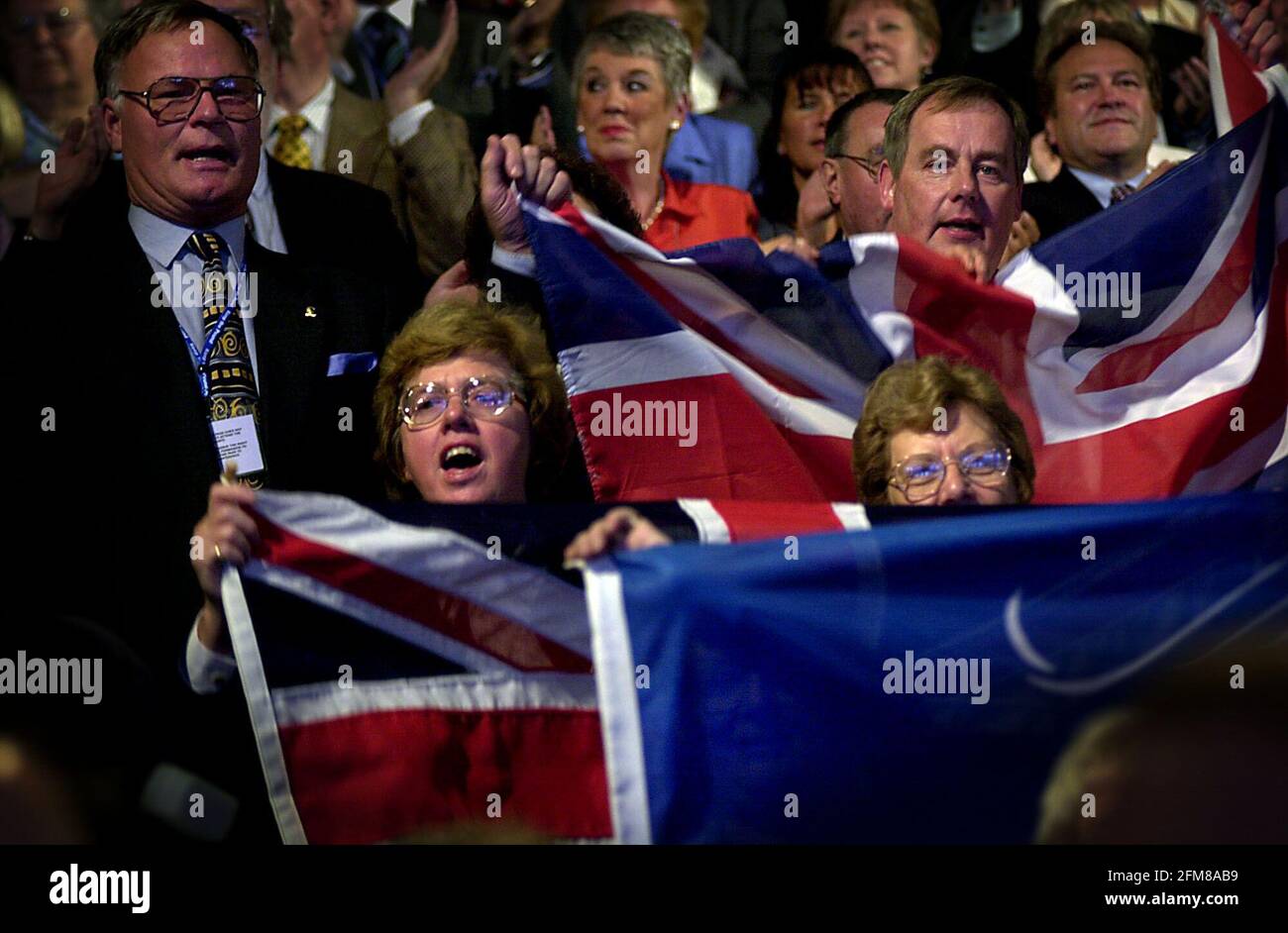 At the end of his at the conservative party conference hi-res stock ...