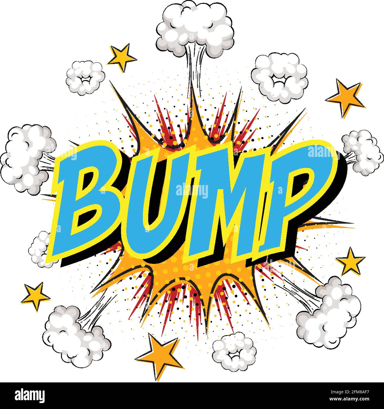 Word Bump on comic cloud explosion background illustration Stock Vector ...