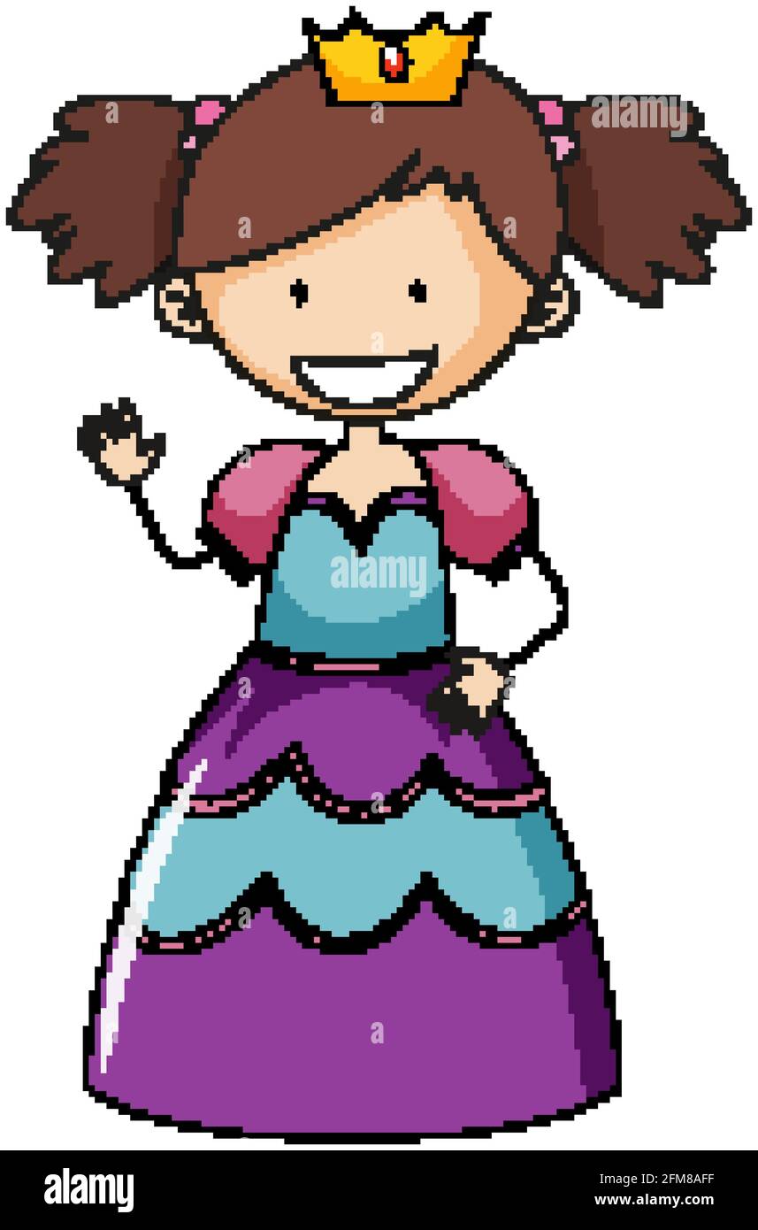 Simple cartoon character of a little princess illustration Stock Vector ...