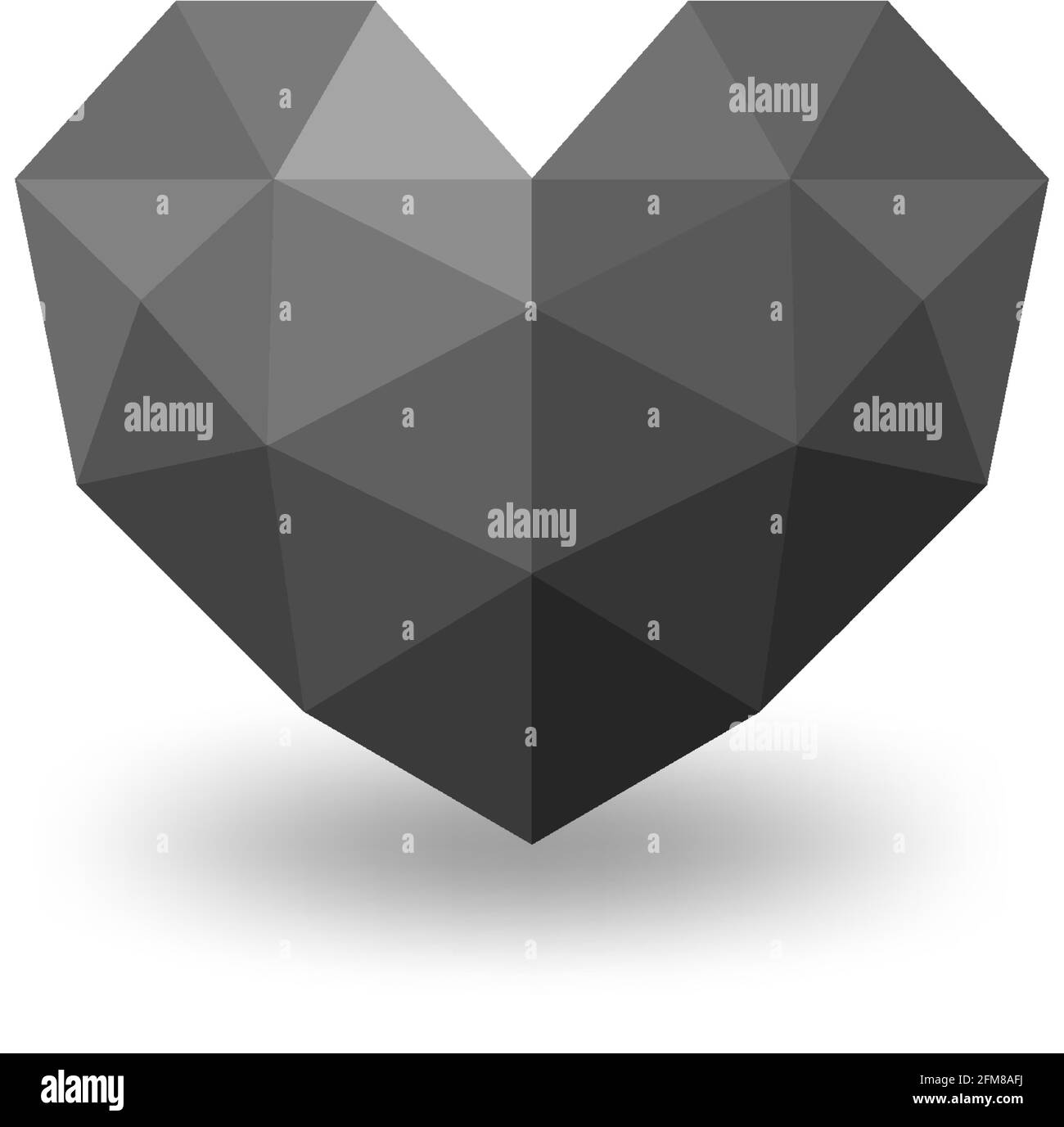 Grey geometric heart isolated illustration Stock Vector Image & Art - Alamy