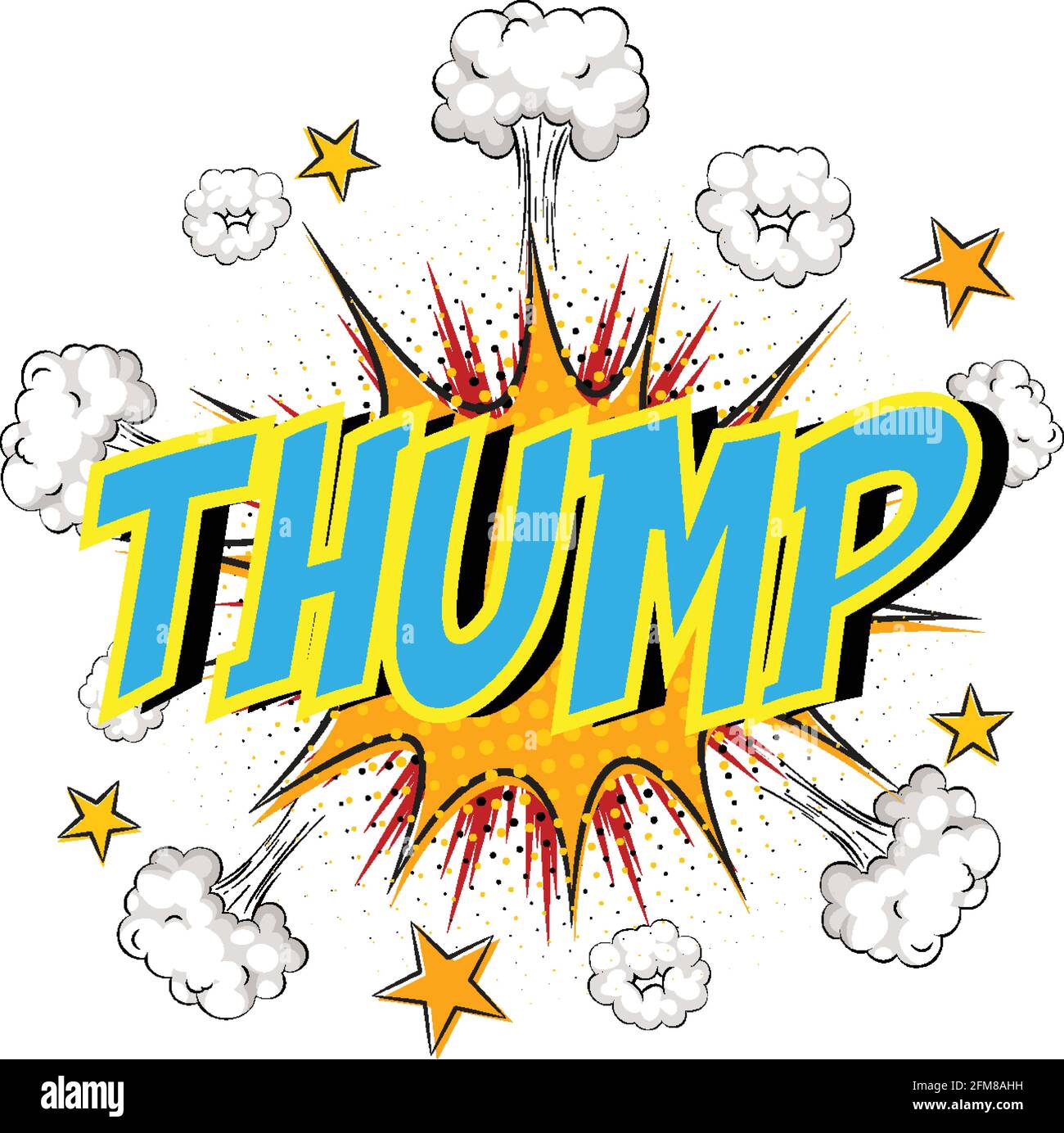 Word Thump on comic cloud explosion background illustration Stock ...