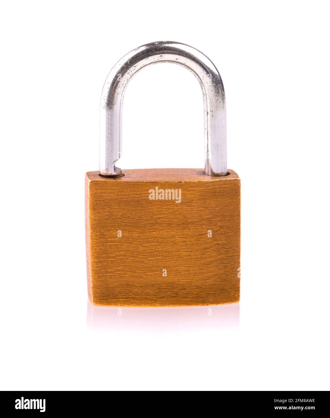 Yellow lock security isolated on white background Stock Photo - Alamy