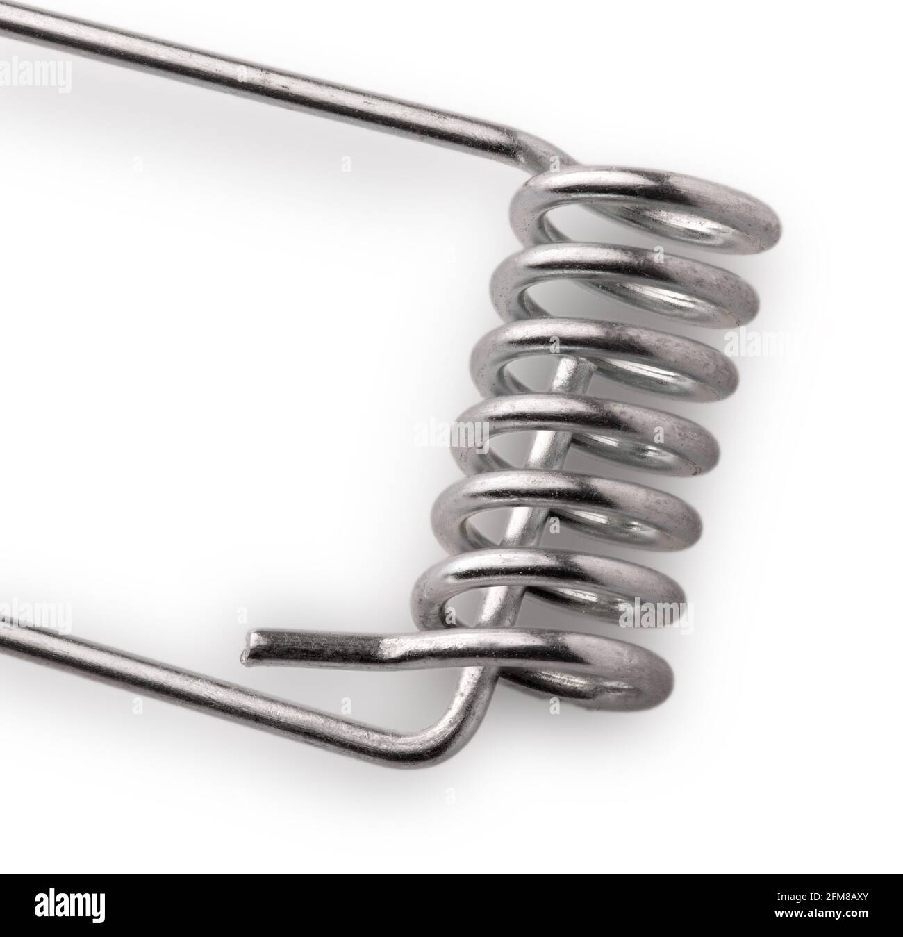 compressed steel spring cut out on white background Stock Photo - Alamy
