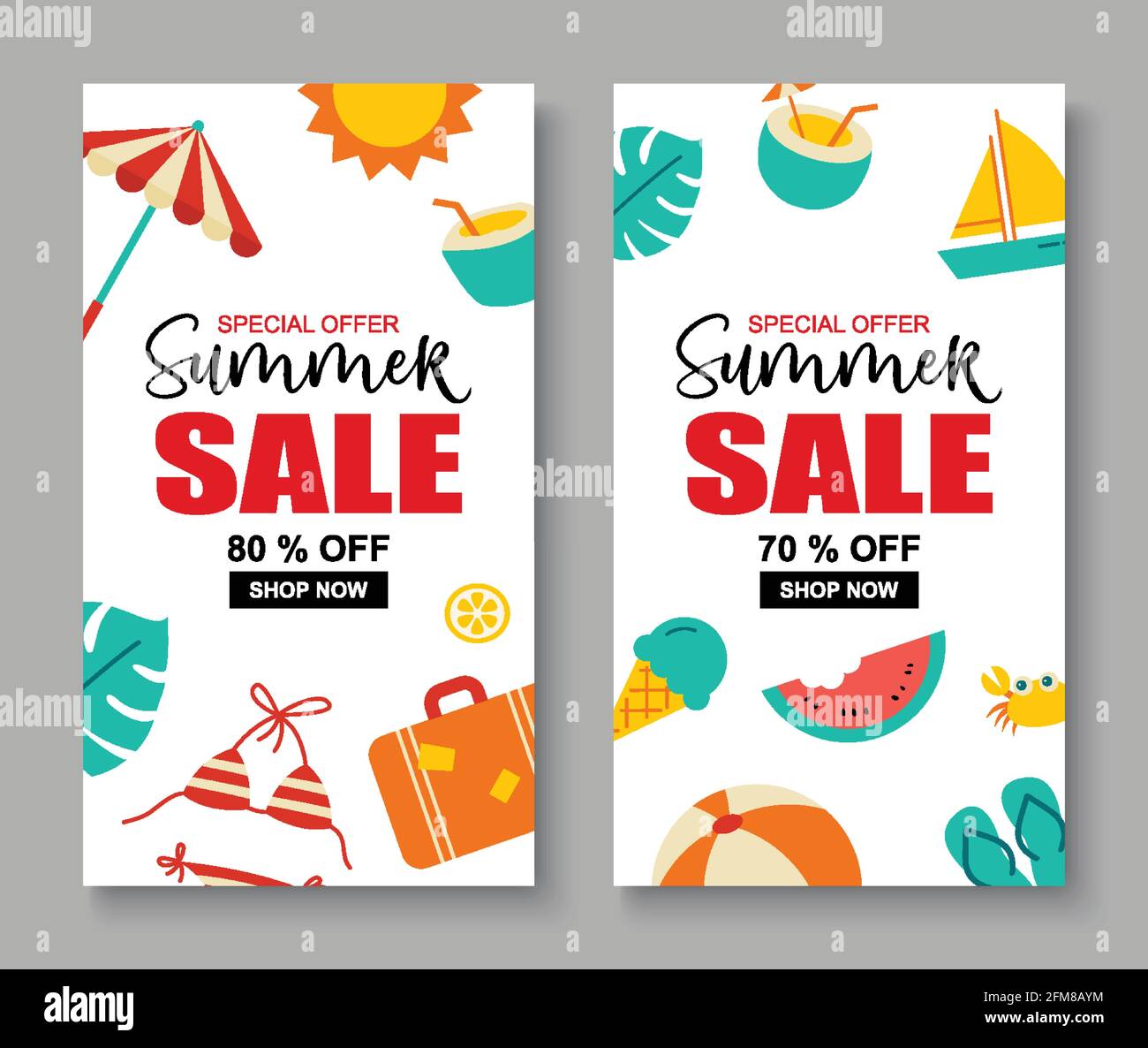 Summer sale banner cover template background. Summer discount special ...