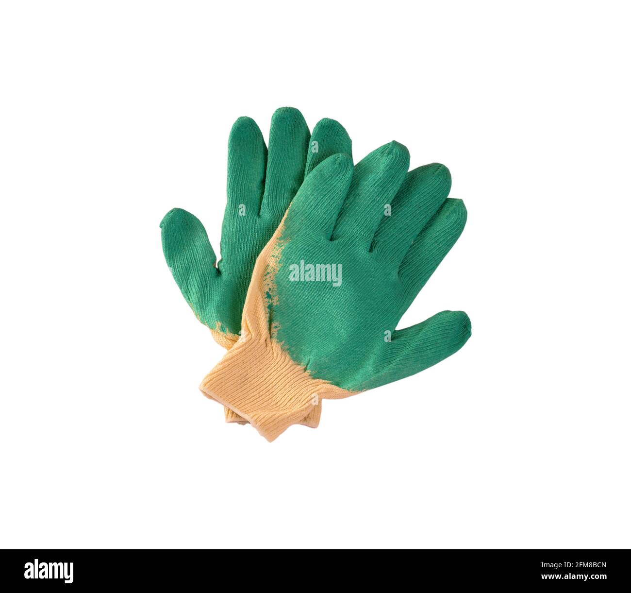 cotton rubber gloves on white Stock Photo - Alamy