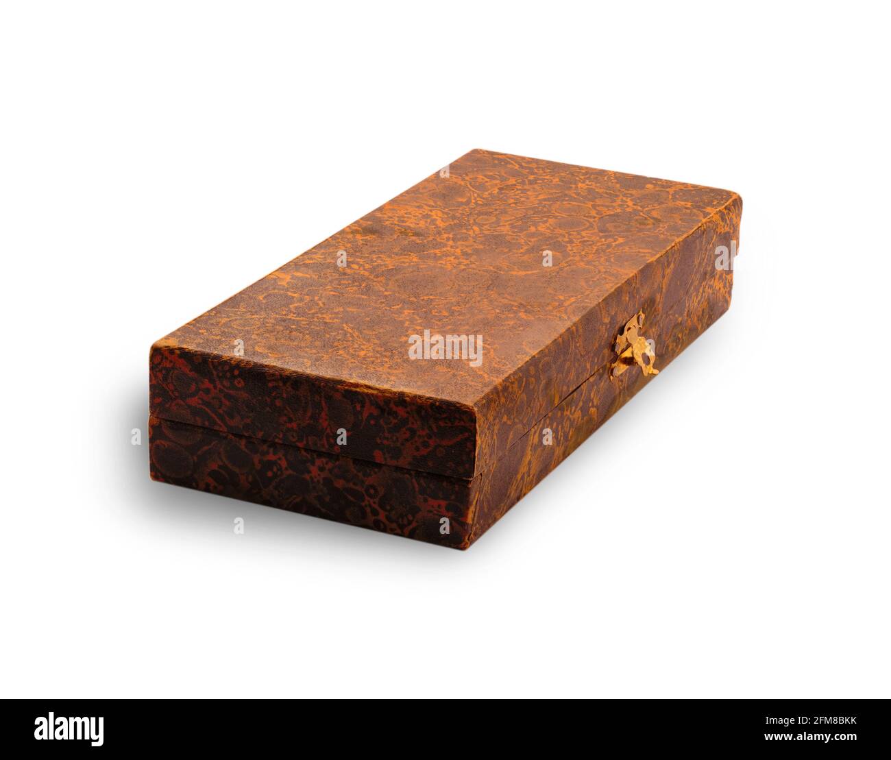 old brown casket on white background Stock Photo - Alamy