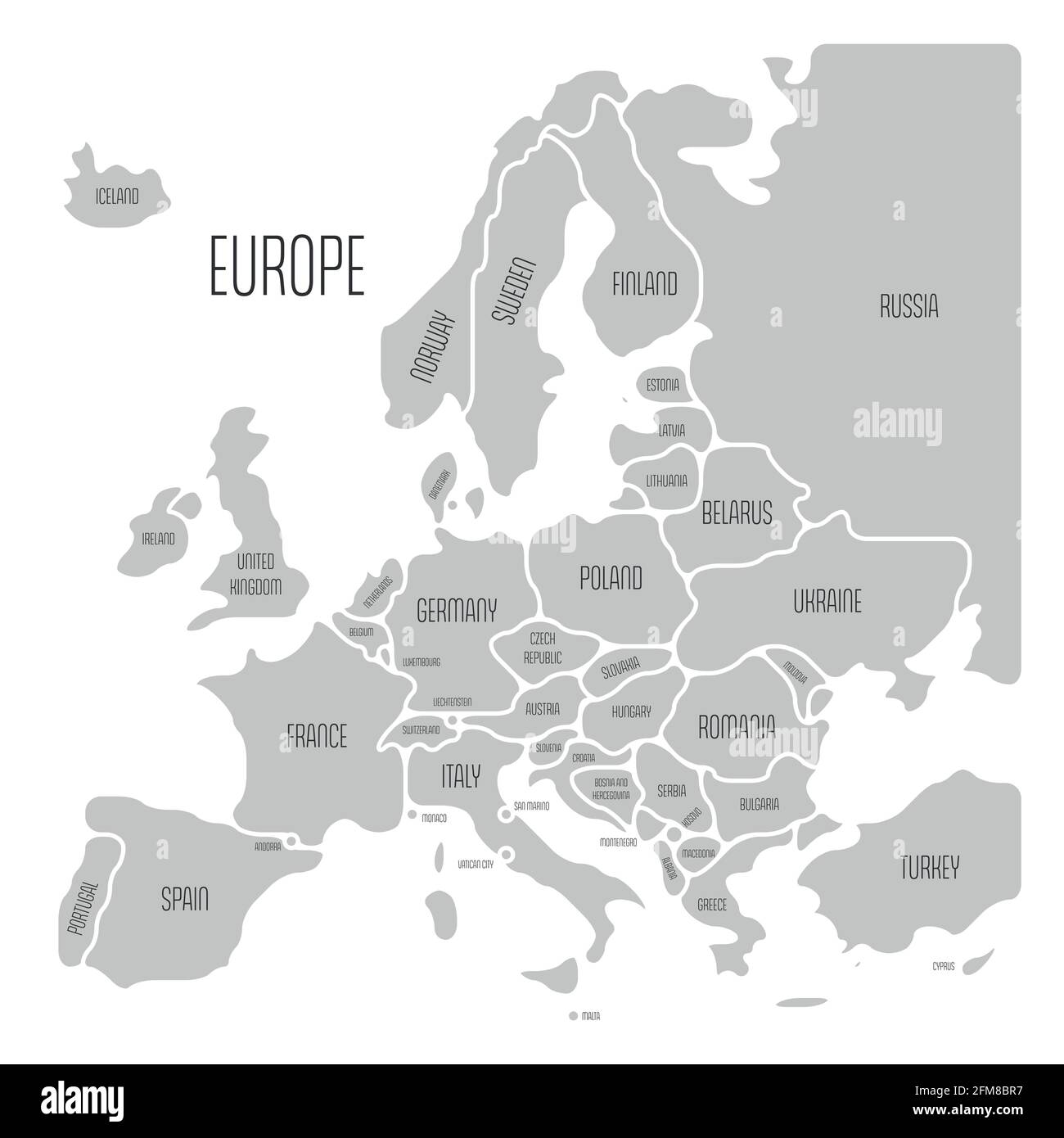 Simplified smooth map of Europe Stock Vector Image & Art - Alamy