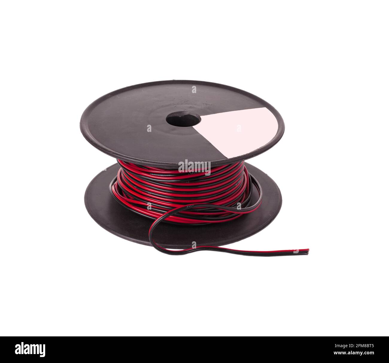 with color copper electric cable reel on white background Stock Photo ...