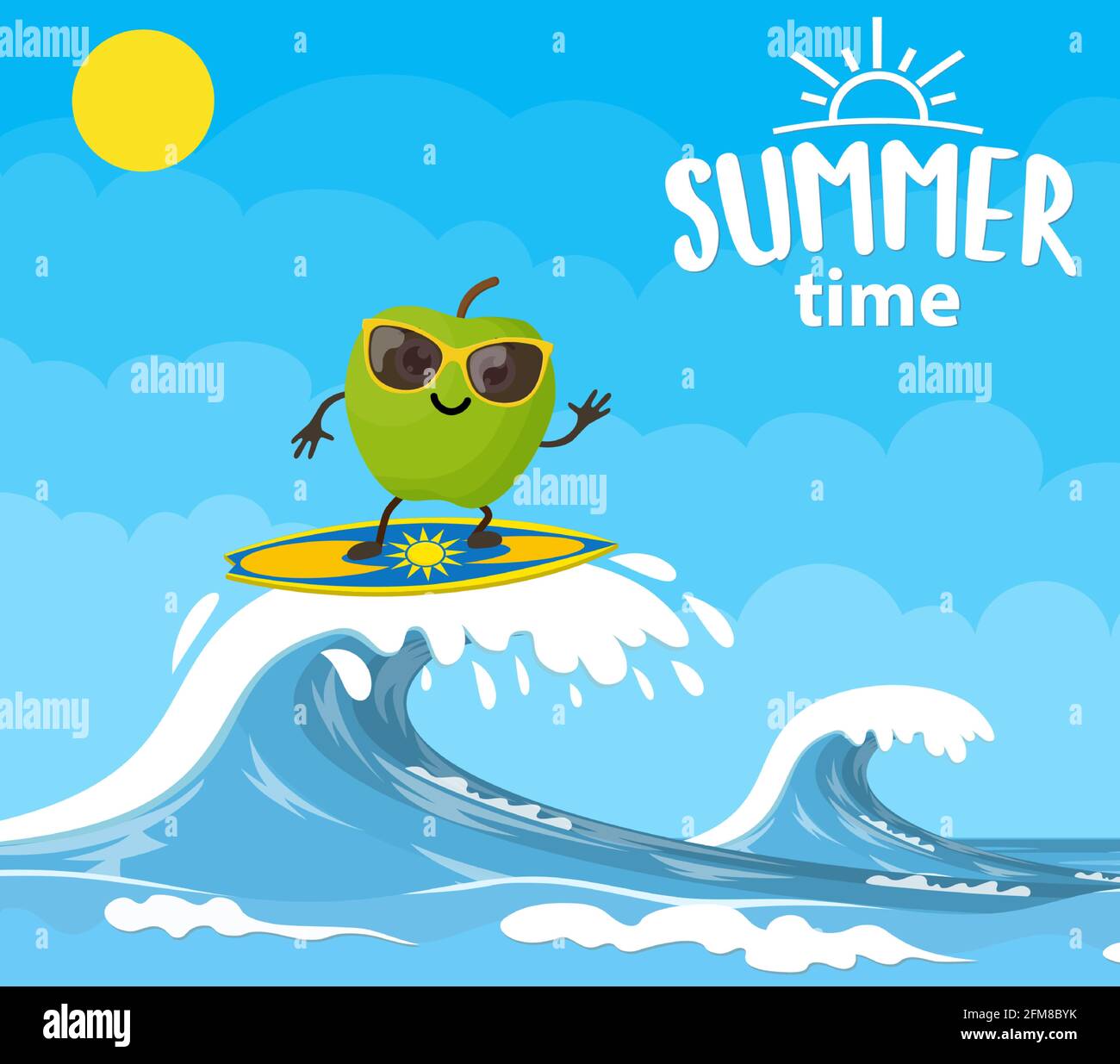 Apple character retro cartoon Stock Vector Images - Alamy