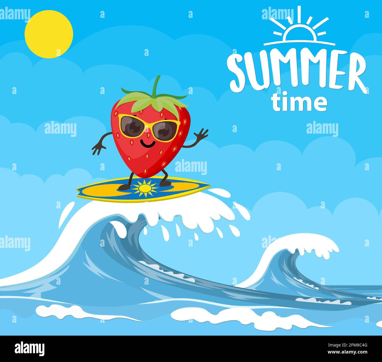 Strawberry fruit wave Stock Vector Images - Alamy
