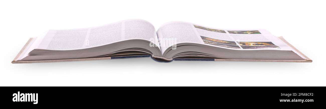large open book on a white background Stock Photo - Alamy