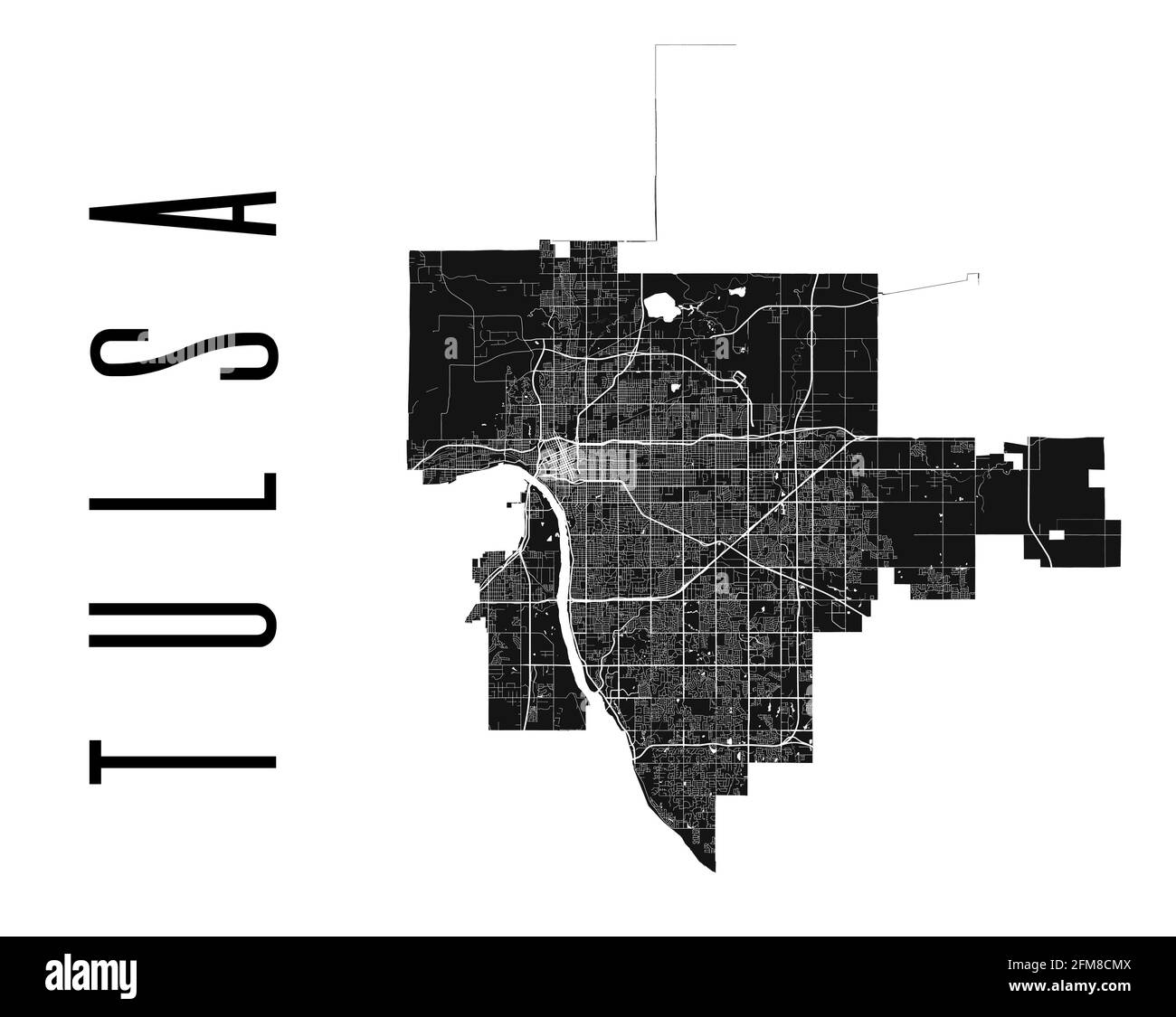 Tulsa map Black and White Stock Photos & Images - Alamy