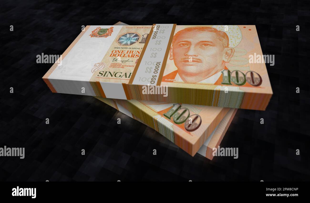 Singapore Dollar Money Pack 3d Illustration SGD Banknote Bundle Stacks Singapore Dollar Money Pack 3d Illustration SGD Banknote Bundle Stacks