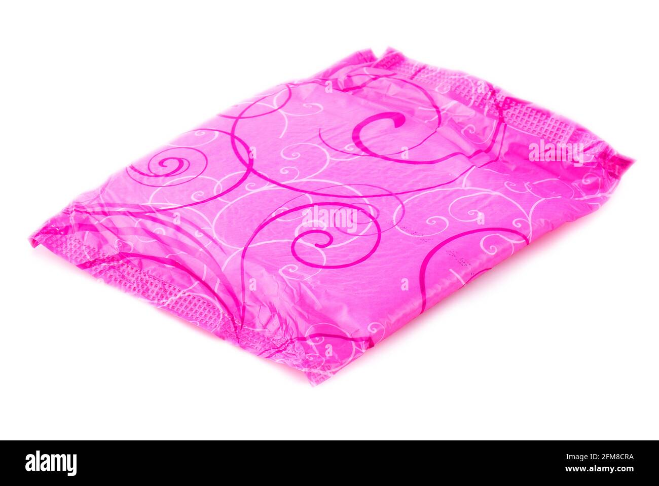 vivid red sanitary pad package for woman hygiene protection isolated on ...