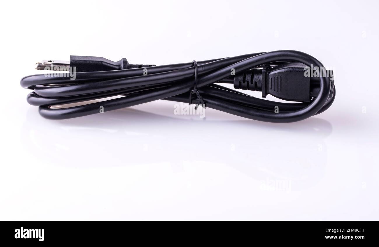 Black Electric plug isolated on the white background Stock Photo - Alamy