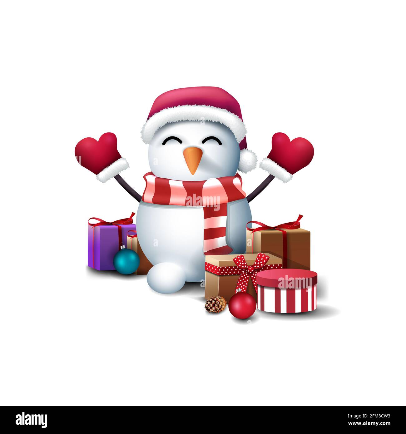 Illustration cartoon santa snowman character hi-res stock photography ...