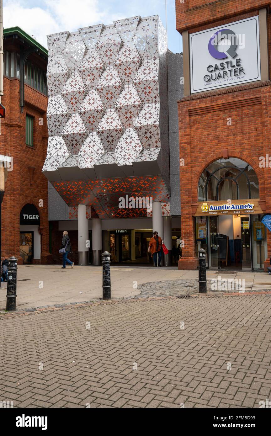 A view of the newly renamed Castle Quarter sign and entrance on White ...