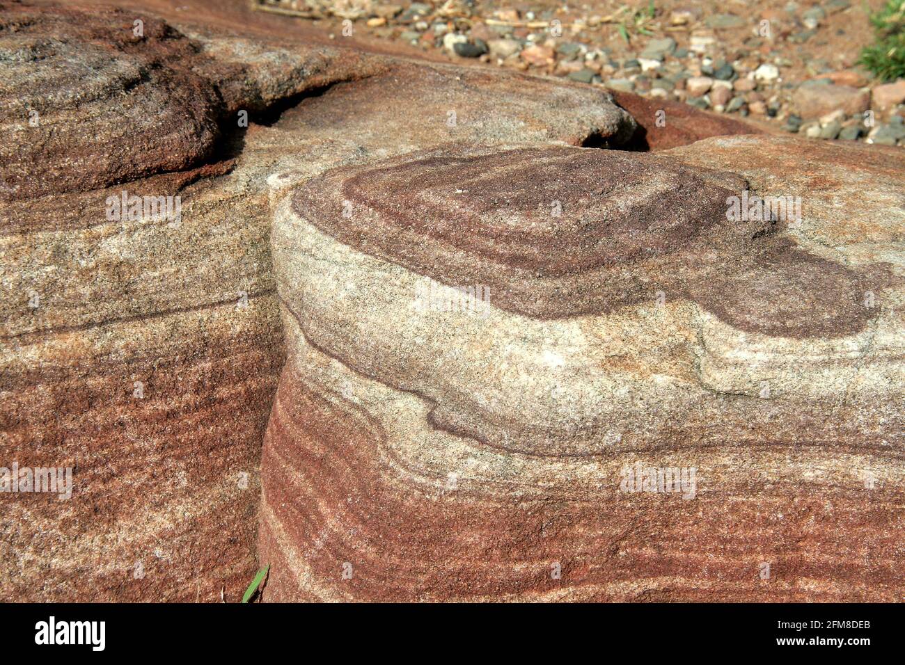 Colorful and layered grain flow patterns in rocks Stock Photo - Alamy