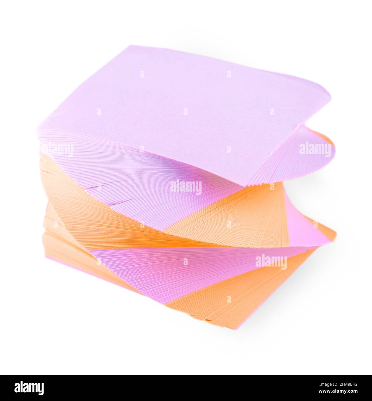 post it notes twisted spiral on white background with clipping path Stock Photo Alamy
