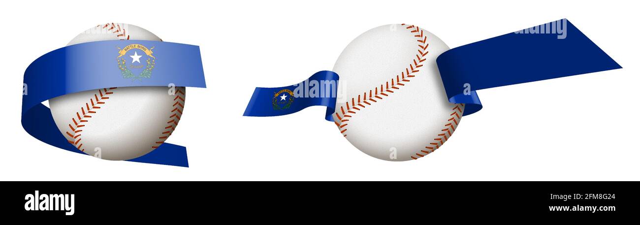 baseball sport ball in ribbons with colors of american state of Nevada ...